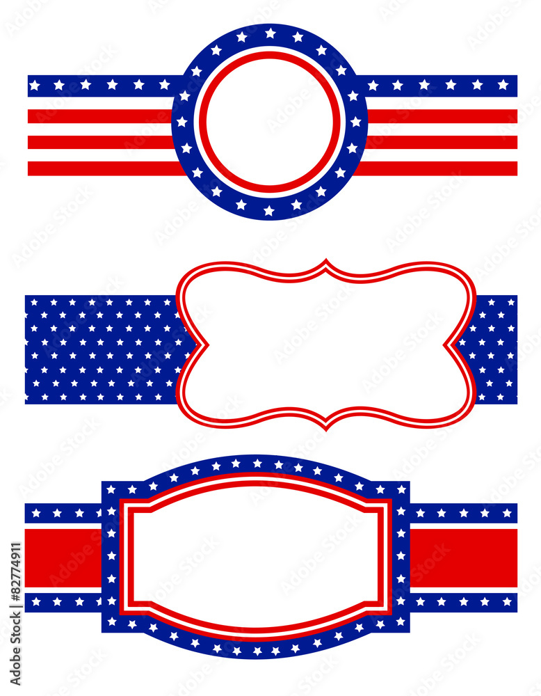 Patriotic border / frame collection Stock Vector | Adobe Stock