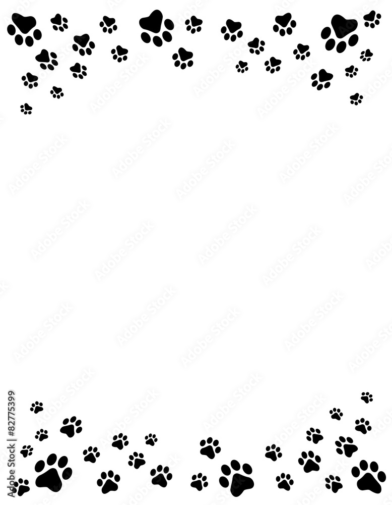Paw prints frame Stock Vector | Adobe Stock