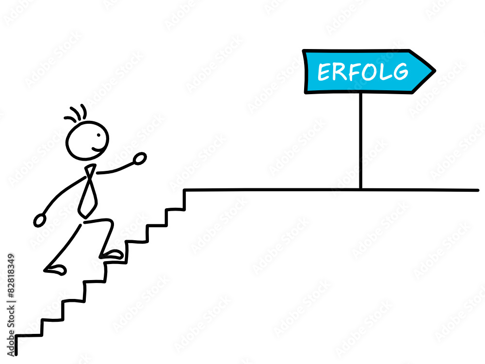 Strichmännchen Treppe Erfolg Stock Vector | Adobe Stock