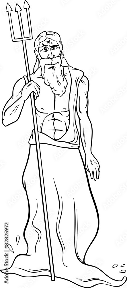 poseidon coloring page printable