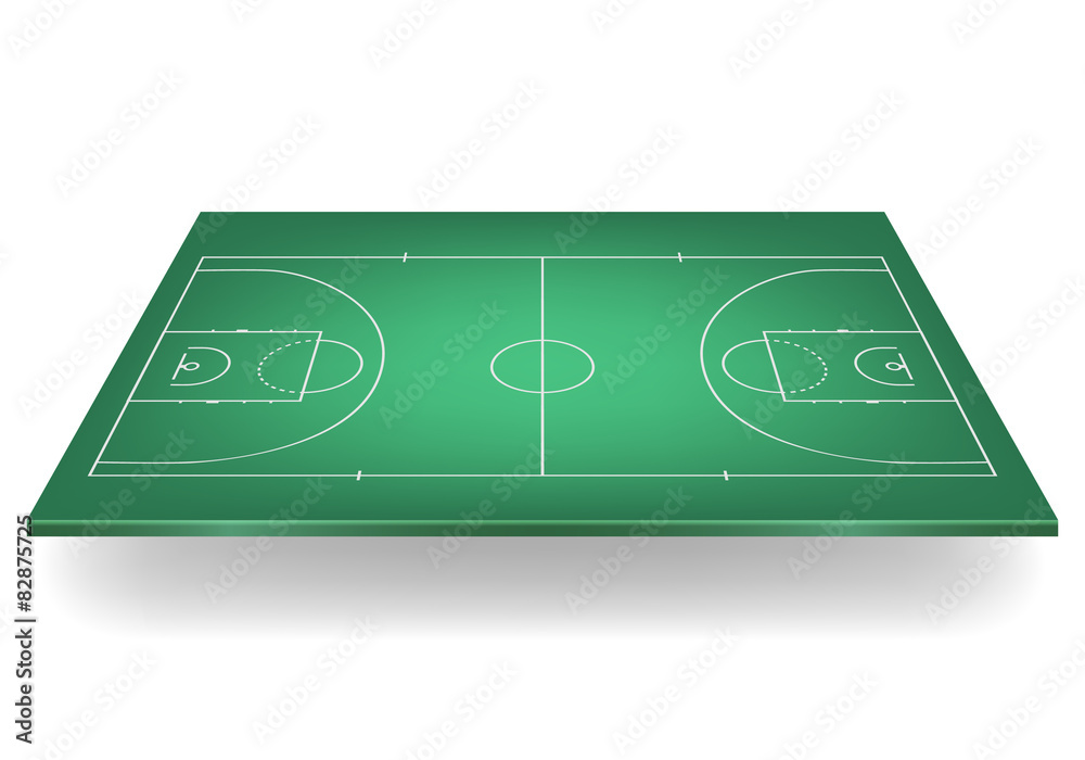 Green basketball court. Vector illustration. Stock Vector | Adobe Stock