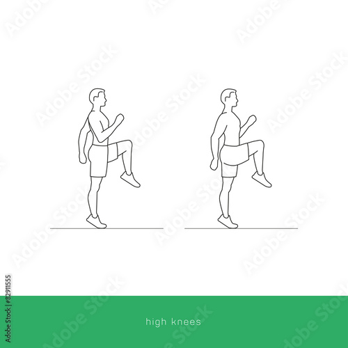 Fitness Icon high knees workout. Vector design. Stock Vector | Adobe Stock