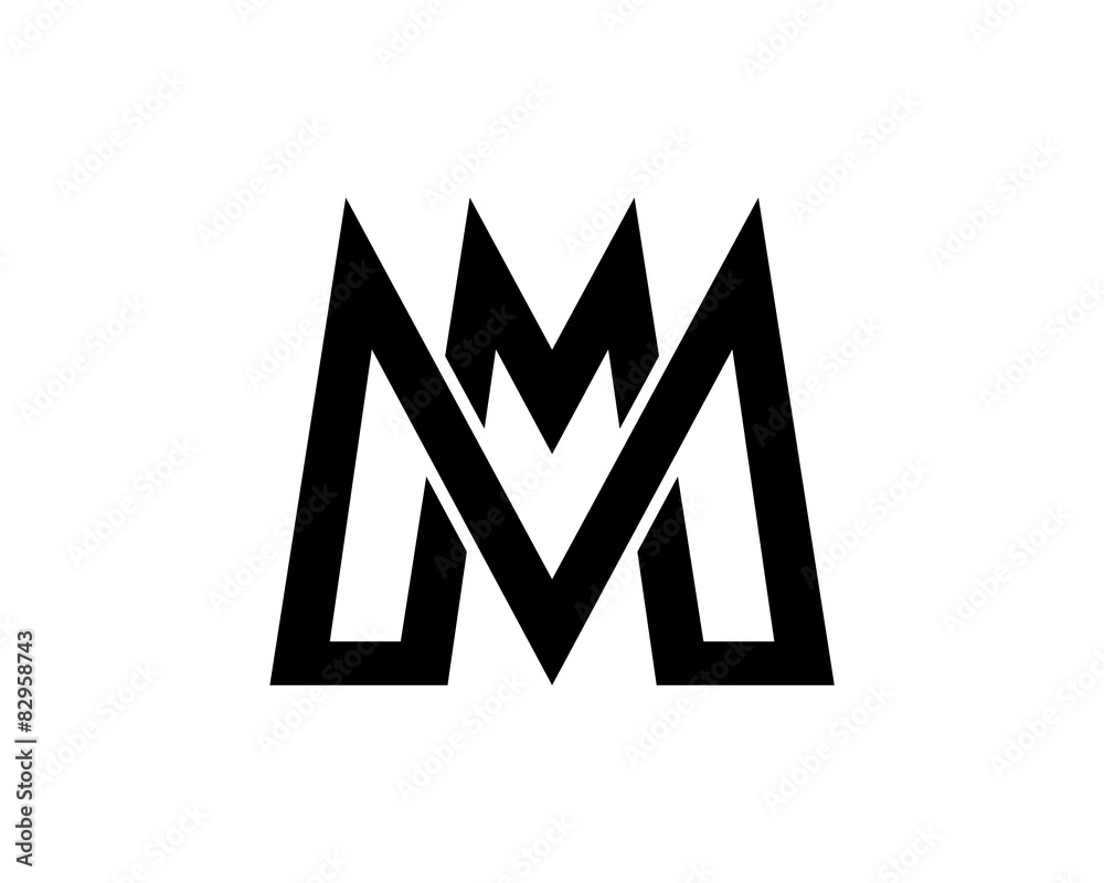 mm logo black 1 icon template Stock Vector | Adobe Stock