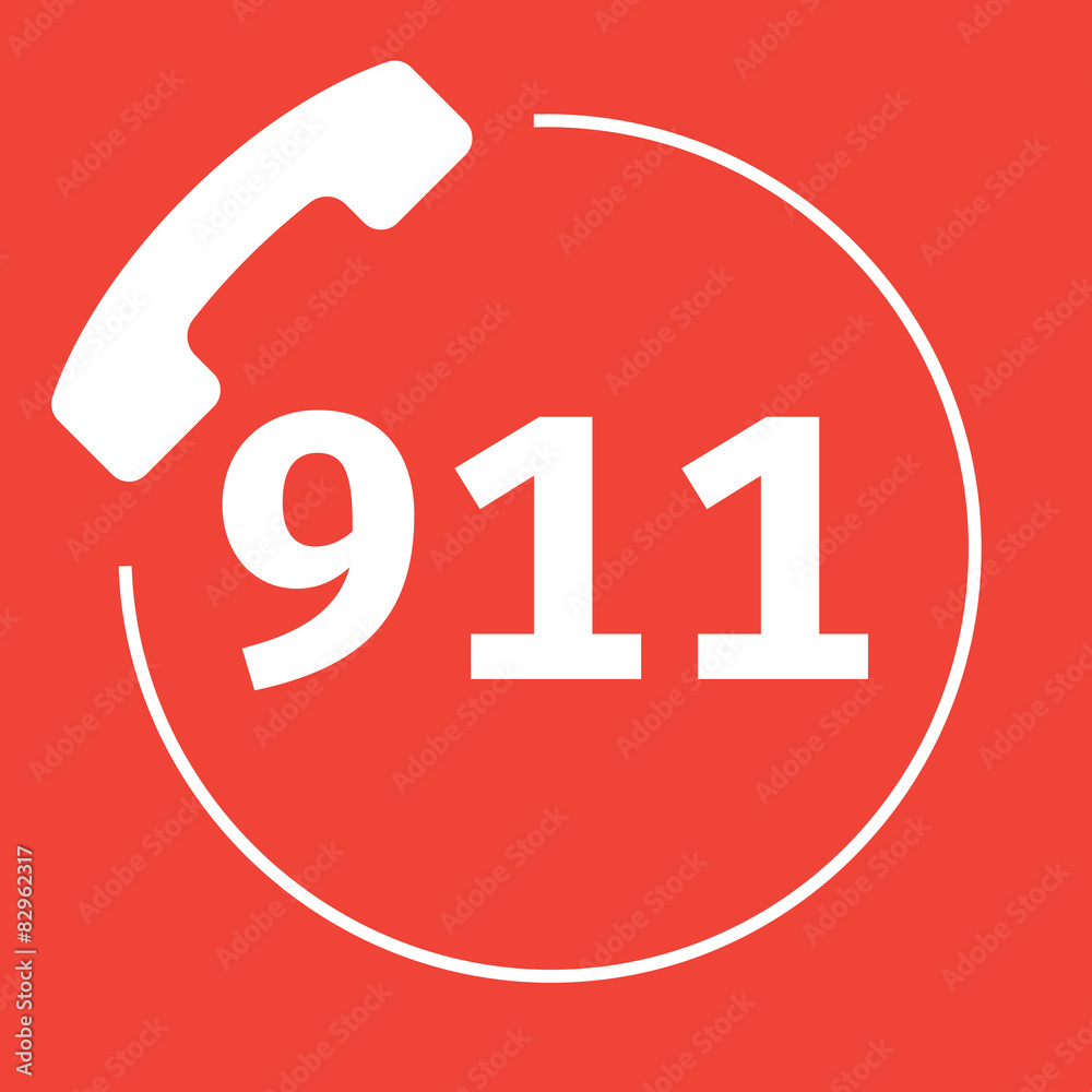 Vector de Stock 911 Emergency Call Number Logo | Adobe Stock