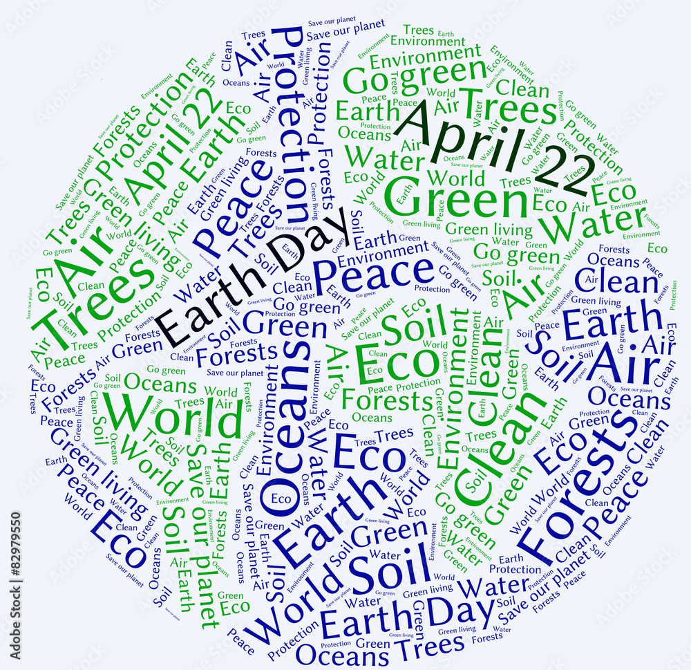 Earth day - word cloud Stock Illustration | Adobe Stock