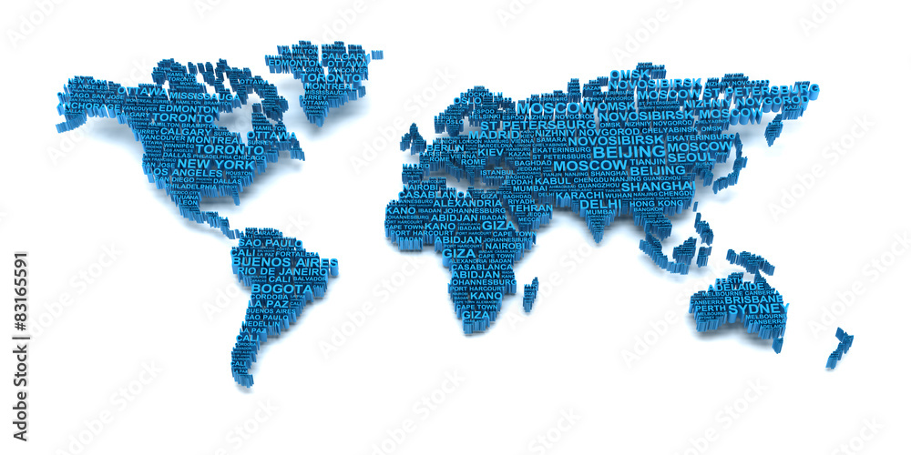 World map formed by words Stock Illustration | Adobe Stock