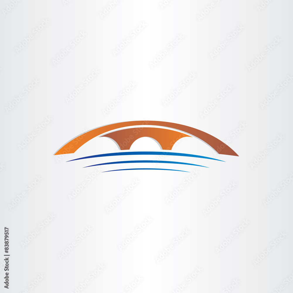 bridge and river stylized symbol Stock Vector | Adobe Stock
