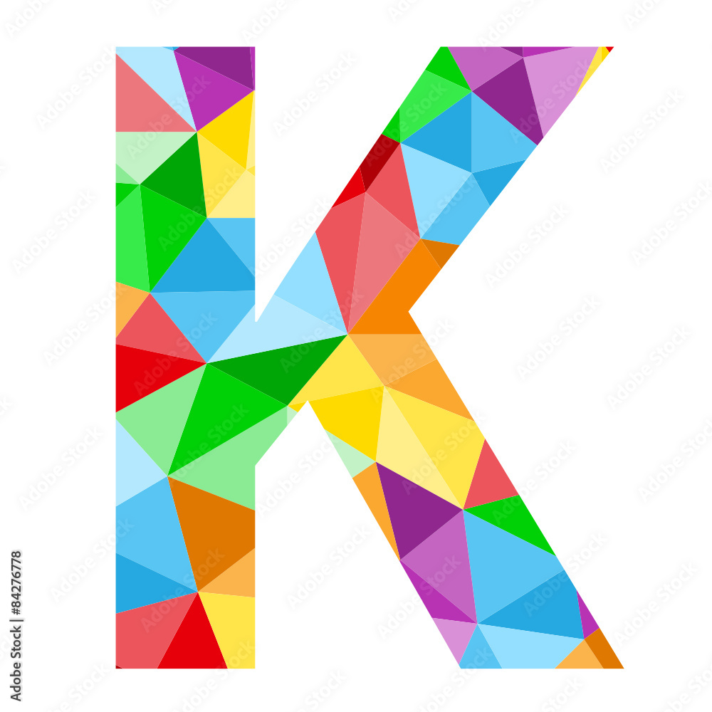 VECTOR POLYGON ALPHABET ICONS (letter K) Stock Vector | Adobe Stock