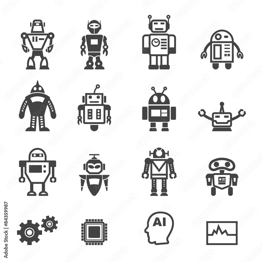 robot icons Stock Vector | Adobe Stock