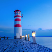Red-striped Lighthouse Free Stock Photo - Public Domain Pictures