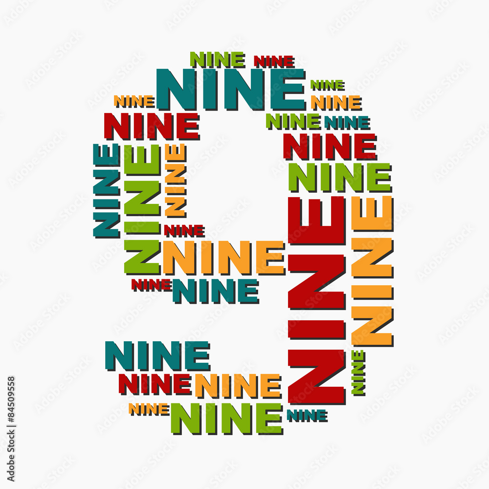 9 nine digit number consisting of words of different sizes of mu Stock ...