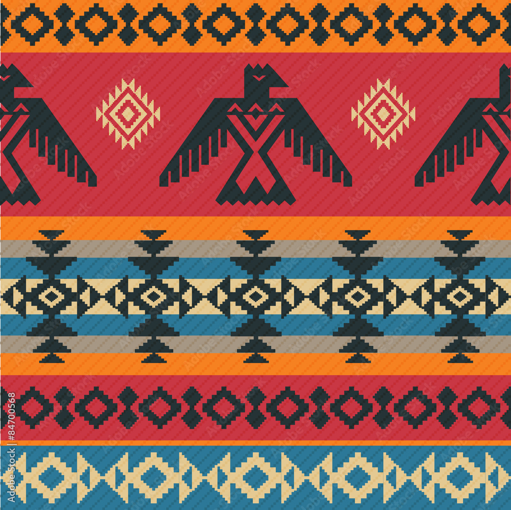 Eagles ethnic pattern on native american style Stock Vector | Adobe Stock