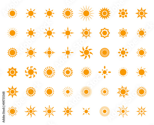Sun symbols set for you design - Buy this stock vector and explore ...