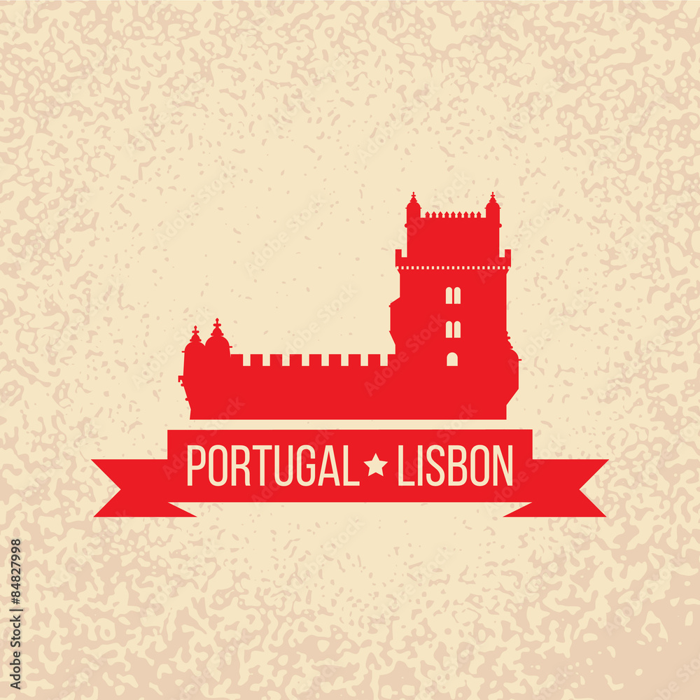 Lisbon symbol - Belem tower - vector illustration Stock Vector | Adobe ...