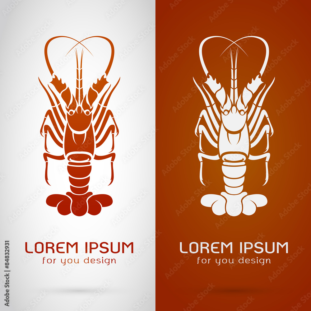 Vector image of an lobster design on white background and orange Stock ...
