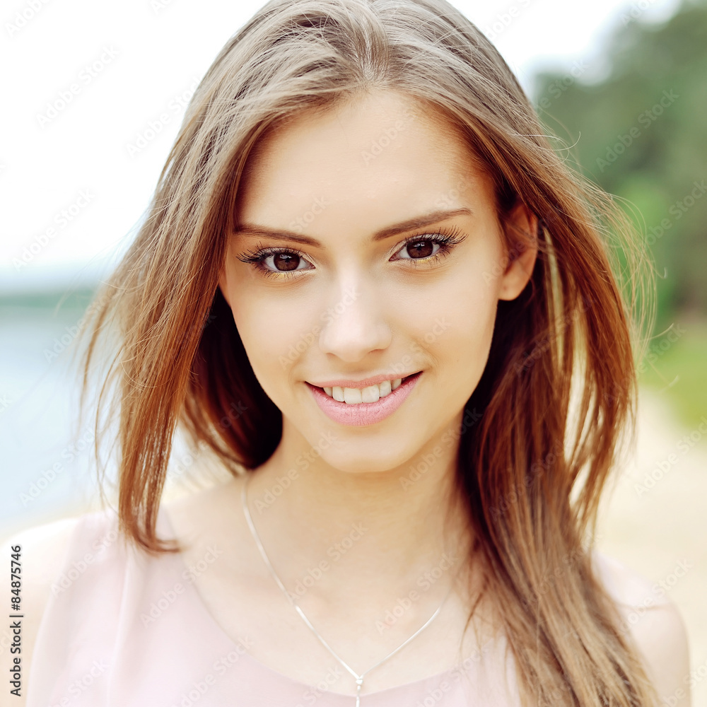 Beautiful girl face Stock Photo | Adobe Stock