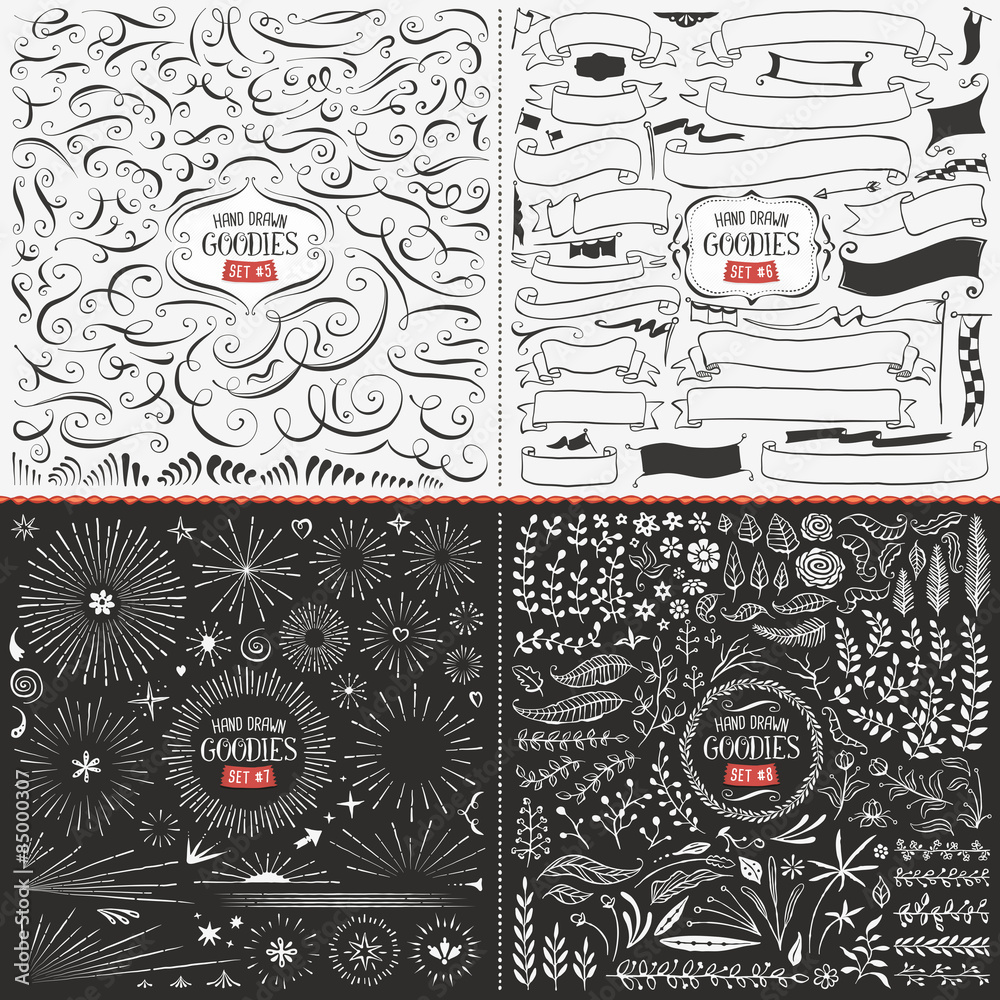 Stock-Vektorgrafik „Large Collection of Hand Drawn Vector Design ...