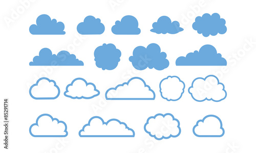 Simple Cloud Shape Variation Stock Vector | Adobe Stock