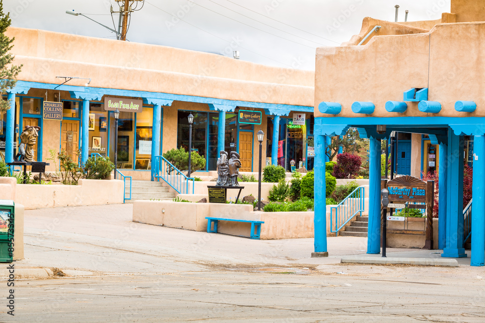 Buildings in Taos, which is the last stop before entering Taos P Stock ...