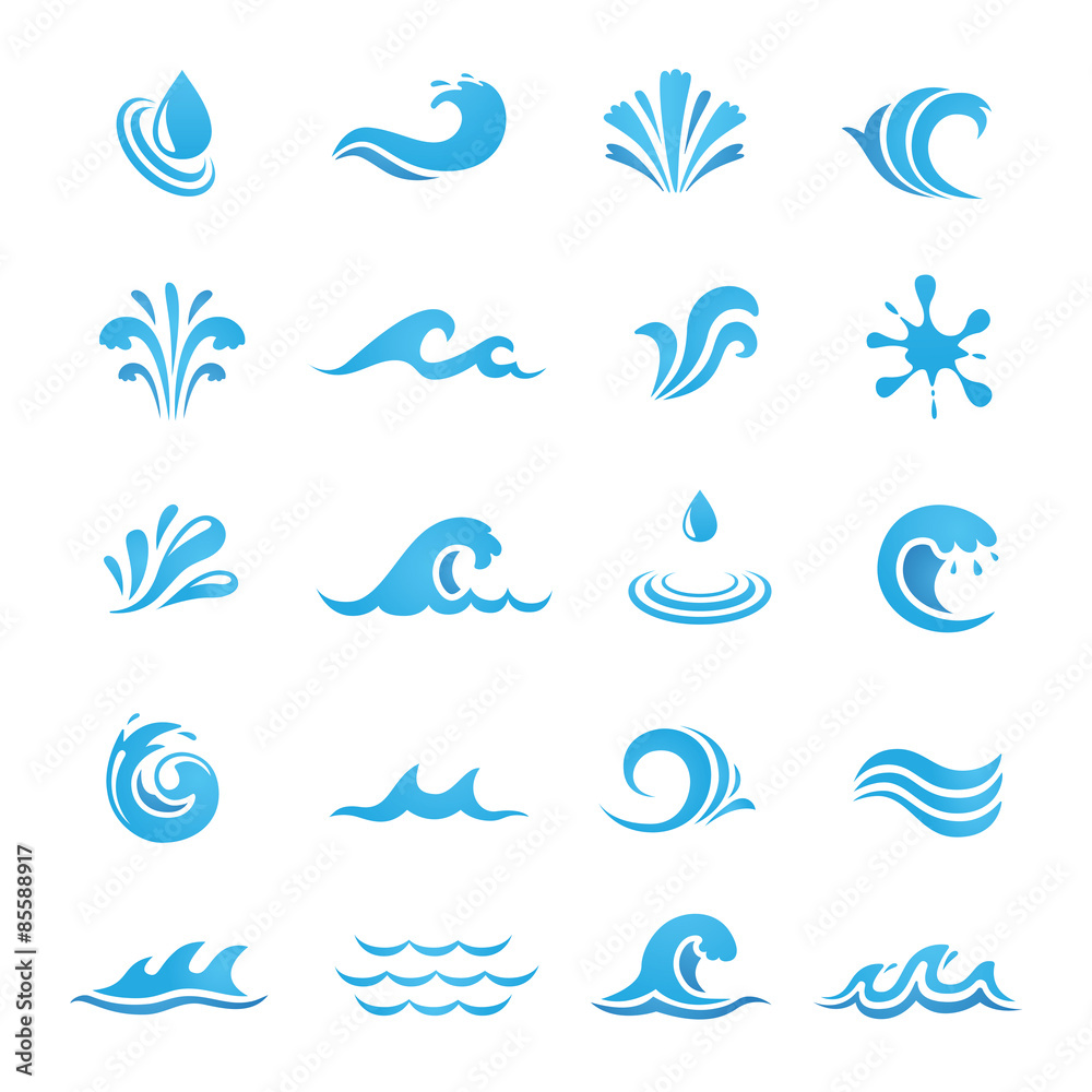 Water Design Elements. Can be used as icon, symbol and logo design ...