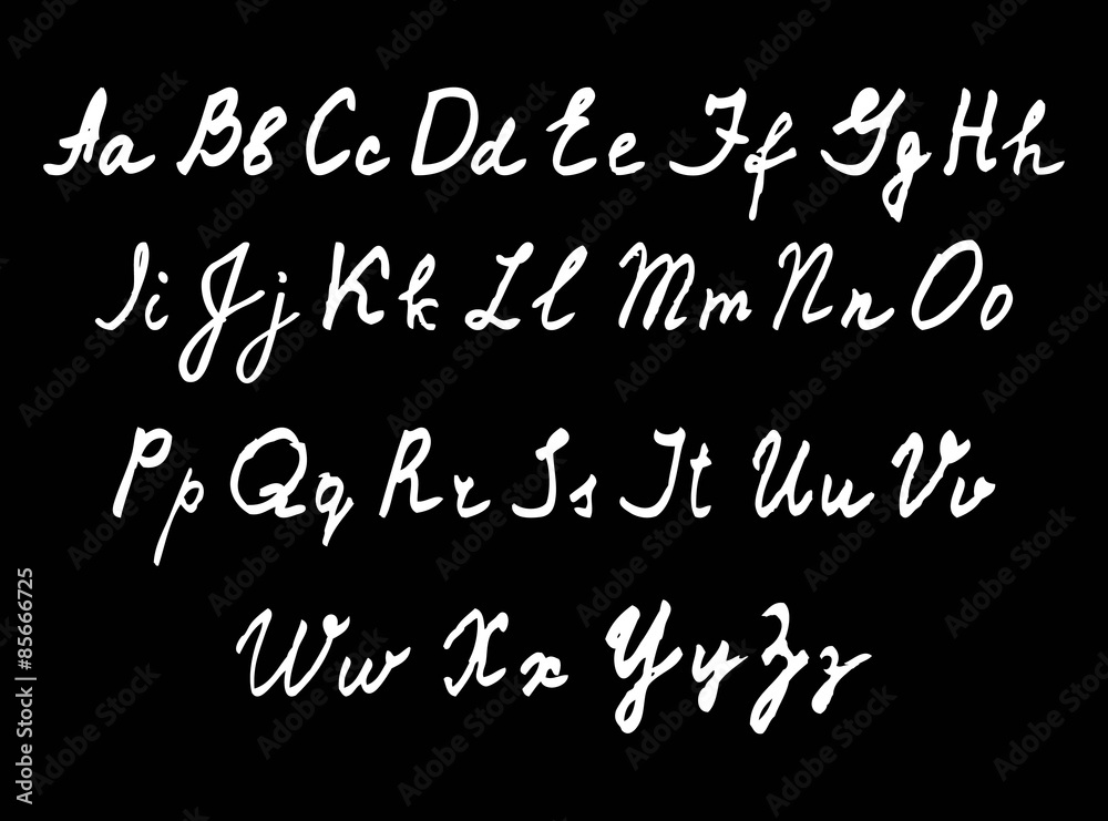 handwritten English alphabet. Vector illustration . Stock Vector ...