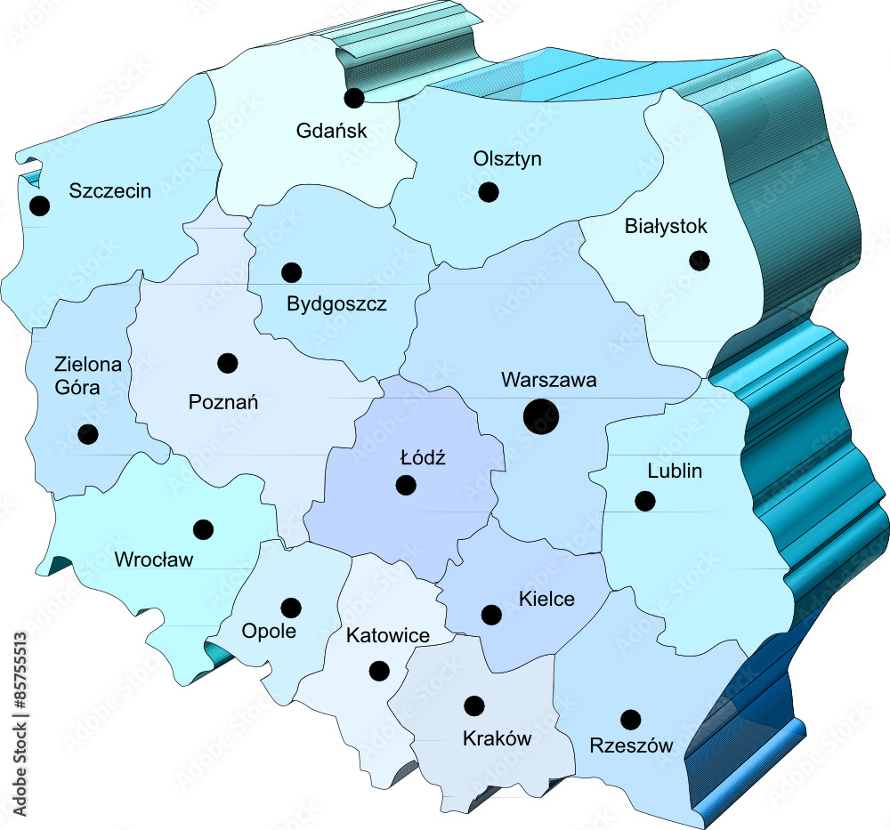 Mapa POLSKI Stock Vector | Adobe Stock