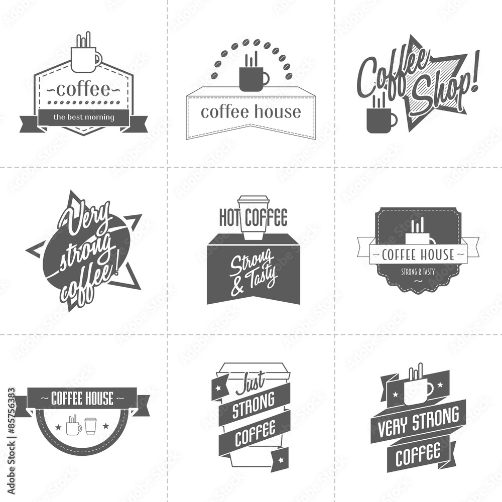 Set of different coffee shop logo templates Stock Vector | Adobe Stock
