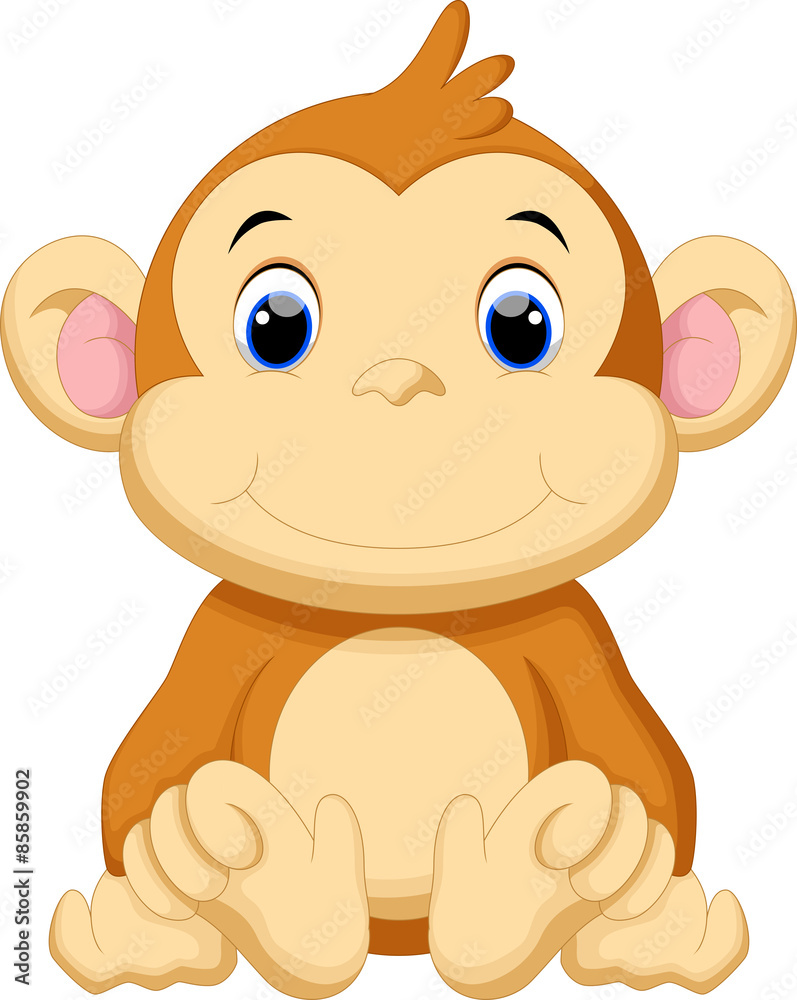 Cute baby monkey Stock Vector | Adobe Stock