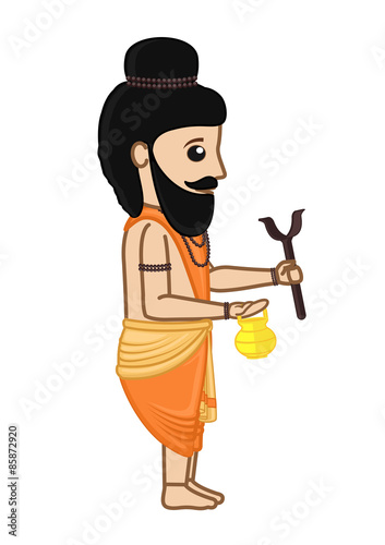 Cartoon Indian Saint Character Stock Vector | Adobe Stock