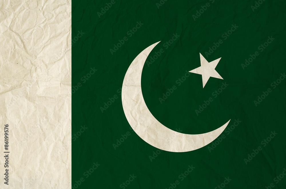Flag of Pakistan with vintage old paper texture Stock Photo | Adobe Stock