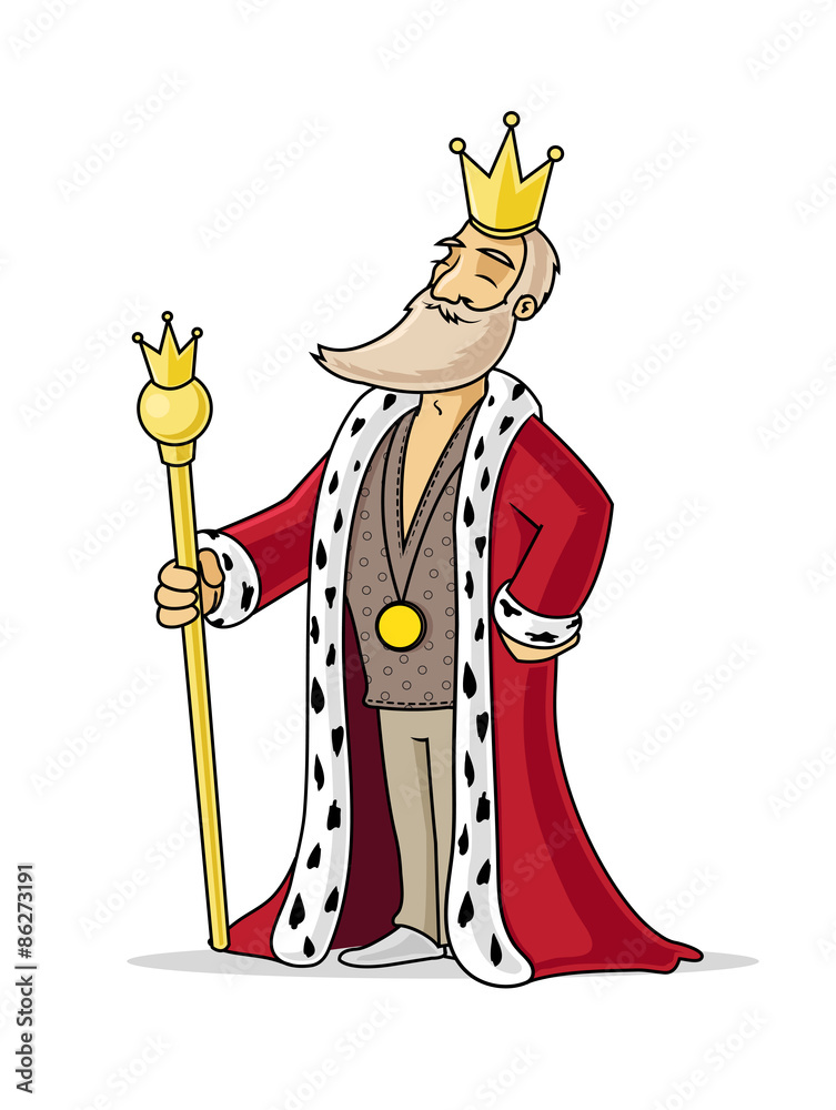 Old king vector cartoon illustration Adobe Stock