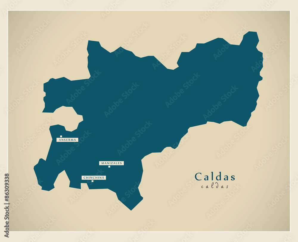 Modern Map - Caldas CO Stock Vector | Adobe Stock
