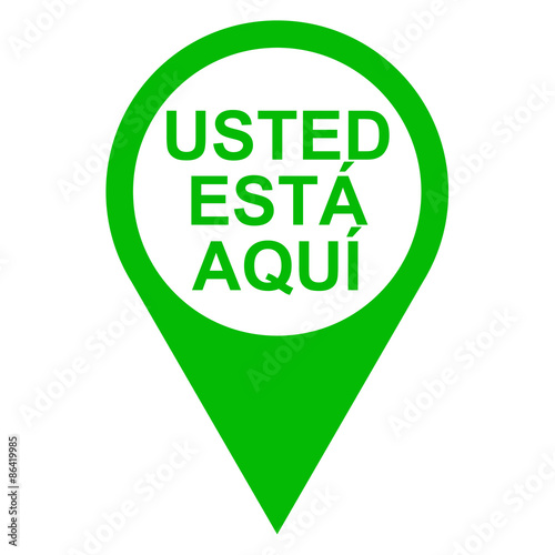 Icono texto USTED ESTA AQUI localizacion verde Stock Illustration ...