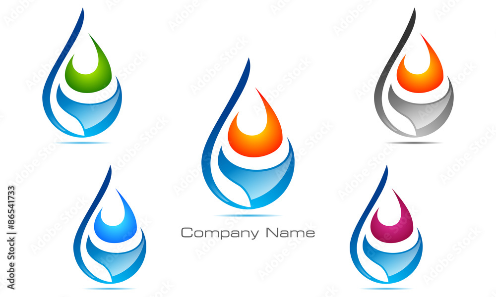 water, drop, fire, flame, oil, gas, vector, logo Stock Vector | Adobe Stock
