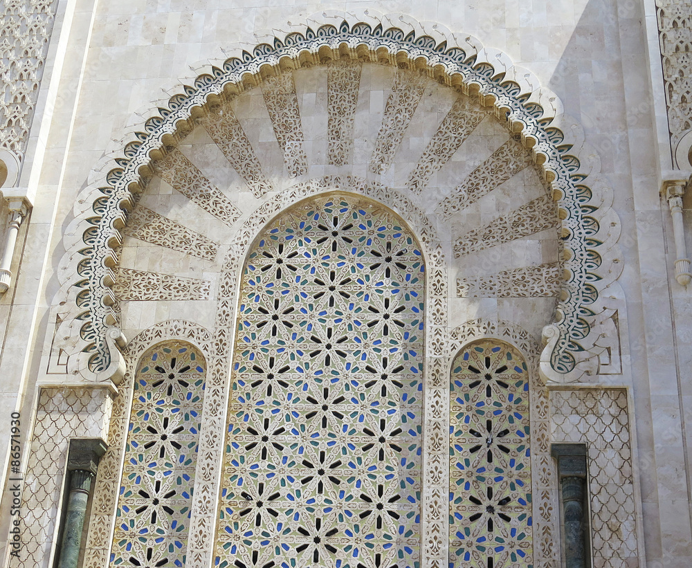 Arco típico de la arquitectura árabe, Marruecos, Norte de África Stock ...