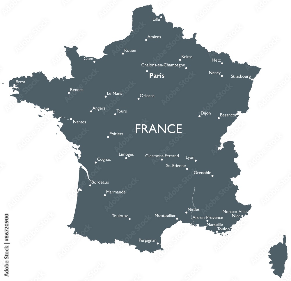 France map Stock Vector | Adobe Stock