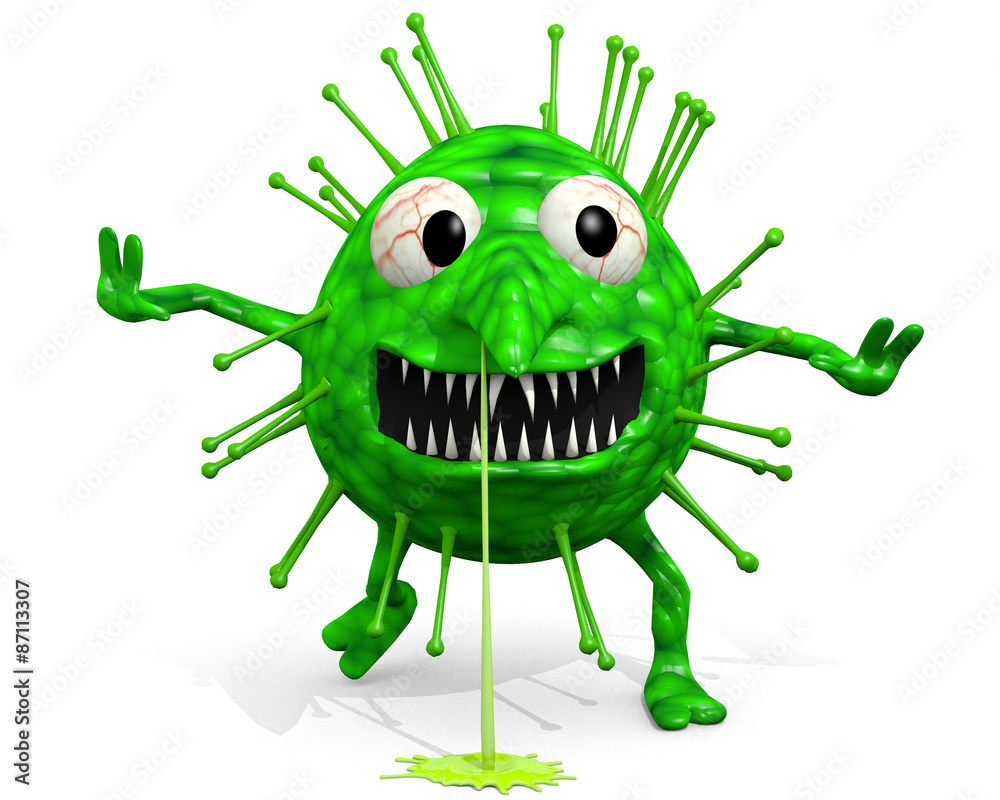 Influenza - Is Coming For You! A cartoon illustration of the influenza ...