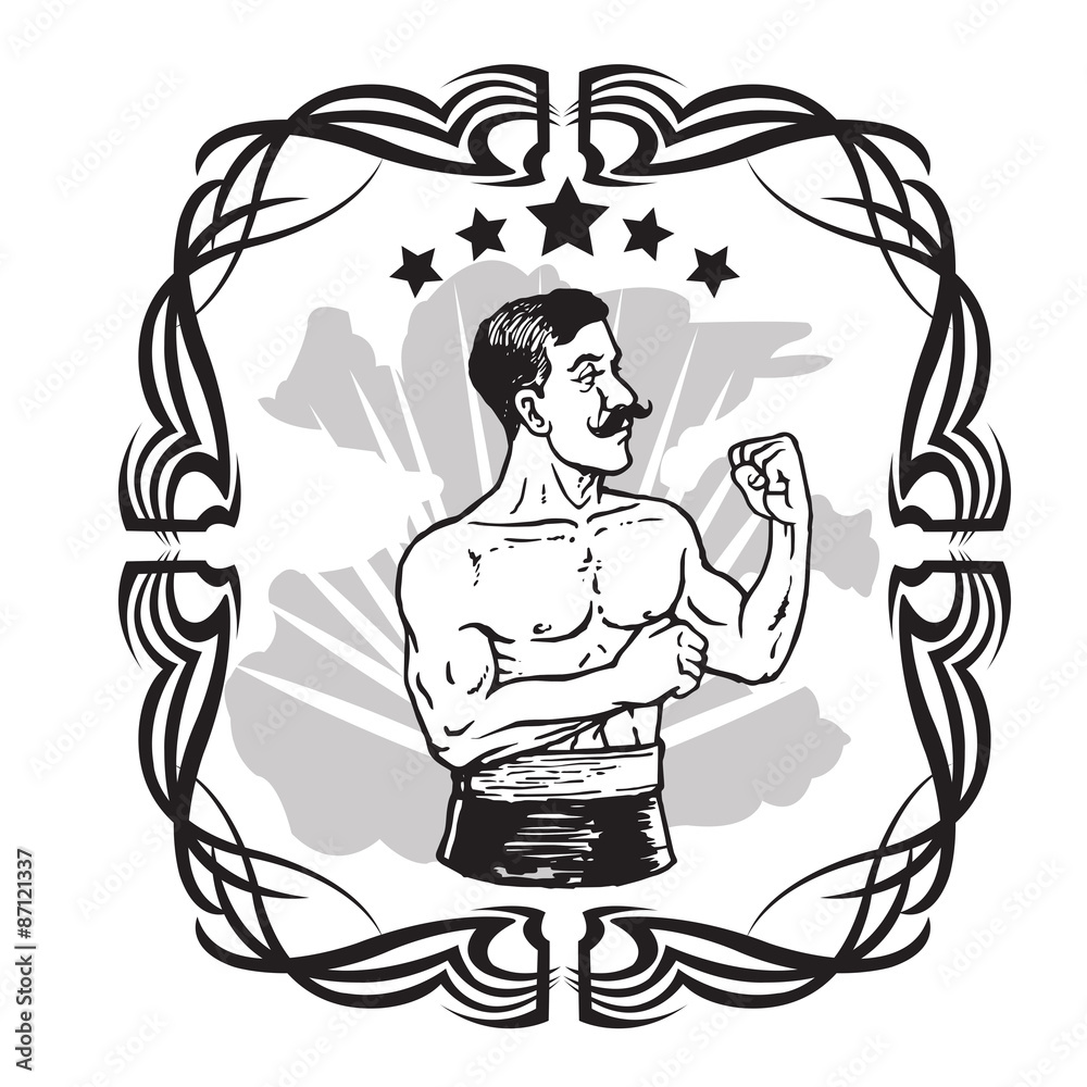 Vintage Boxer Tattoo Stock Vector | Adobe Stock