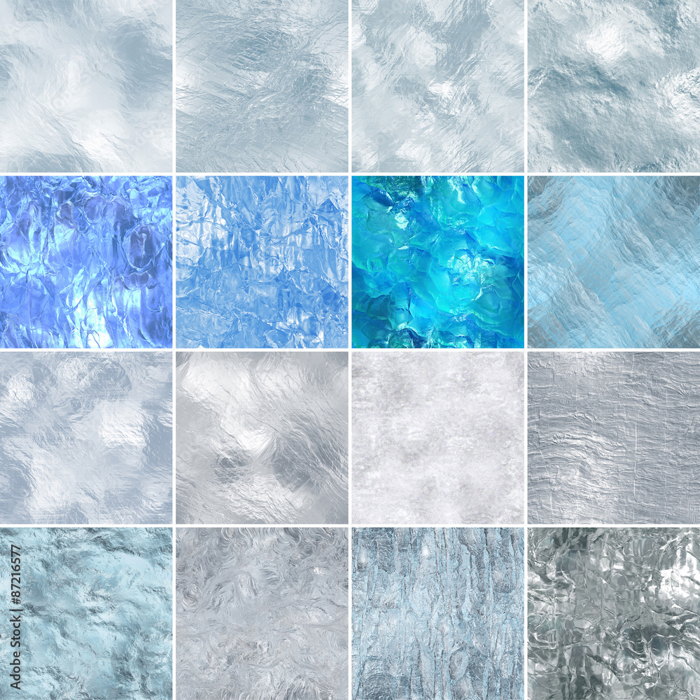 Seamless ice snow textures set. Abstract winter backgrounds Stock ...
