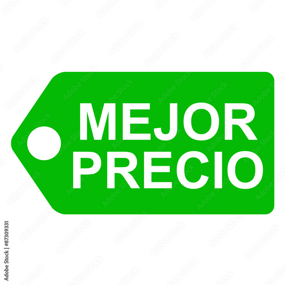 Icono etiqueta texto MEJOR PRECIO verde Stock Illustration | Adobe Stock