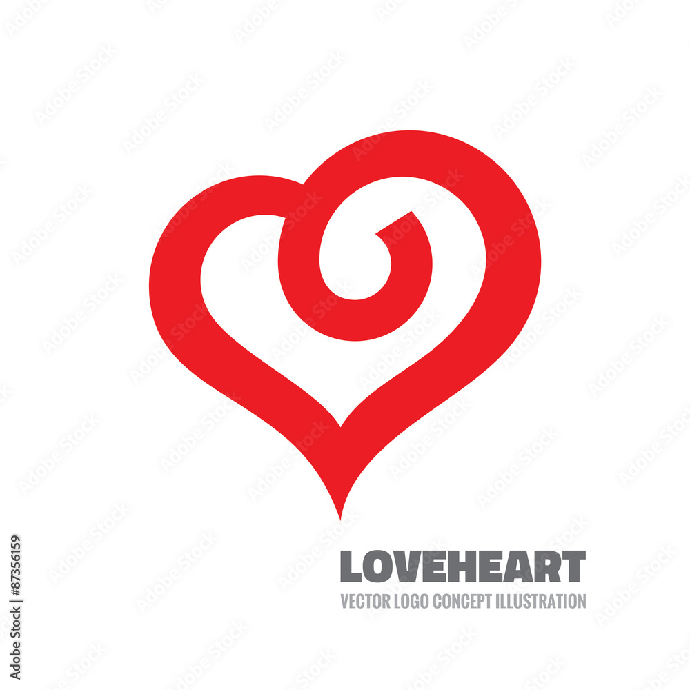 Red heart - vector logo concept illustration. Heart sign. Valentine's ...