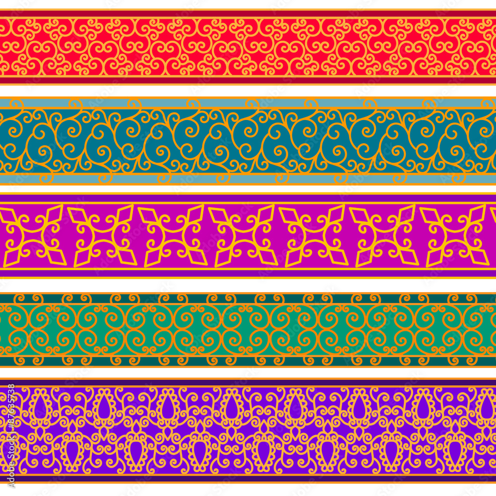 Henna Banner/ Border, Henna inspired Colourful Border - very elaborate ...
