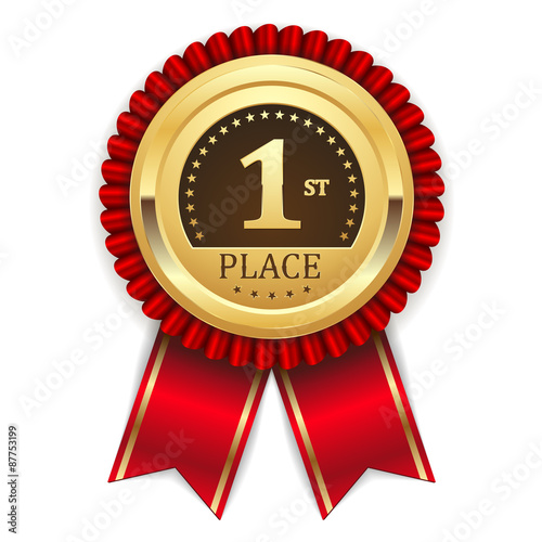 Round 1st Place Badge With Ribbon On White Background Stock Vector round-1st-place-badge-with-ribbon-on-white-background-stock-vector