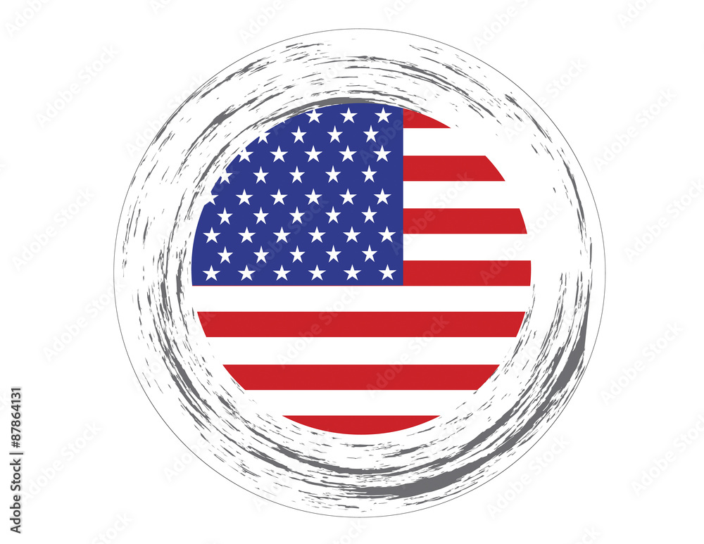 USA flag inside rustic logo Stock Vector | Adobe Stock