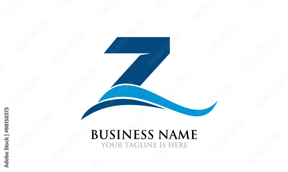 Simple Modern Blue Z Logo Move Stock Vector | Adobe Stock