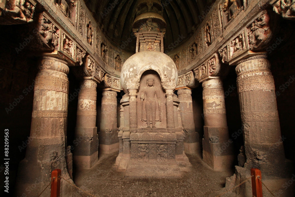 buddha statue in ajanta cave india Stock Photo | Adobe Stock