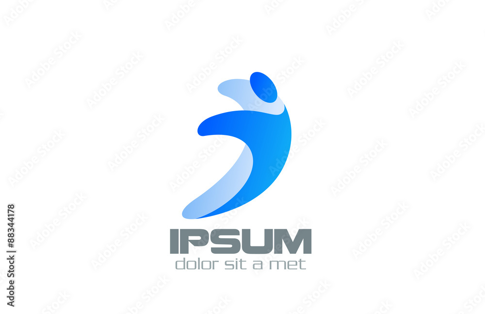 Successful Business Man abstract logo design vector template. Logotype ...