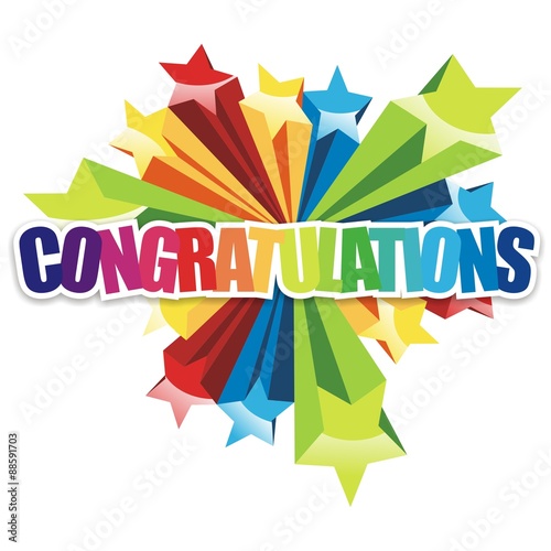 congratulations icon. congratulations colorful on white background ...
