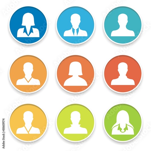 Icons People Color Set. User sign icon. Person symbol. Human avatar ...
