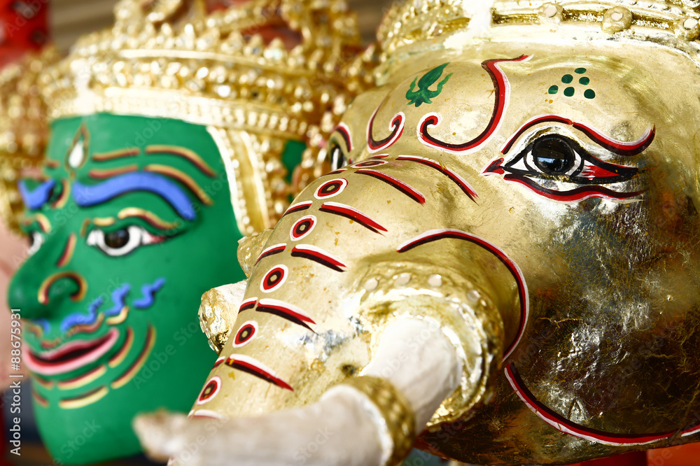 Hua Khon (Thai Traditional Mask) Used in Khon - Thai traditional dance ...